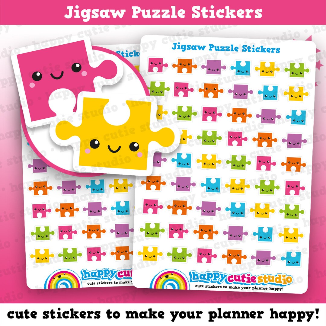 54 Cute Jigsaw Puzzle/game Night Planner Stickers - Etsy