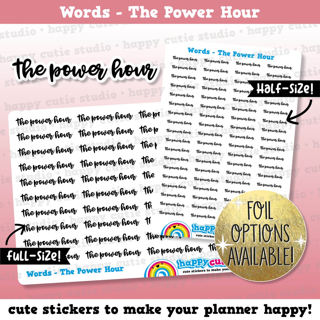The Power Hour Words/functional Planner Stickers - Etsy