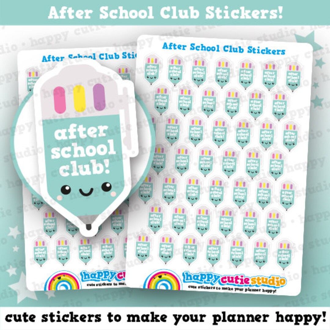 46 Cute After School Club/school Planner Stickers - Etsy UK
