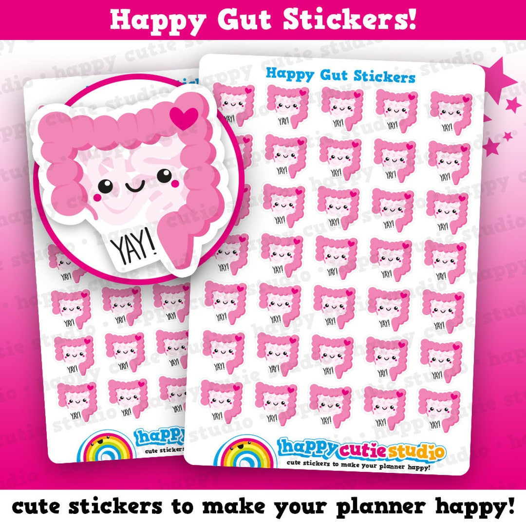 35 Cute Happy Gut/ibs Planner Stickers - Etsy