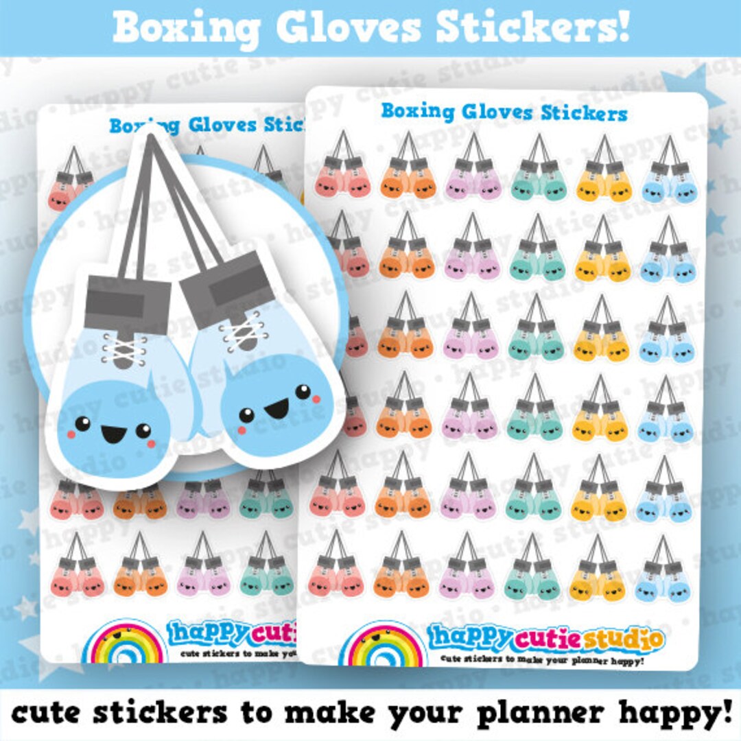 36 Cute Boxing Gloves Planner Stickers - Etsy