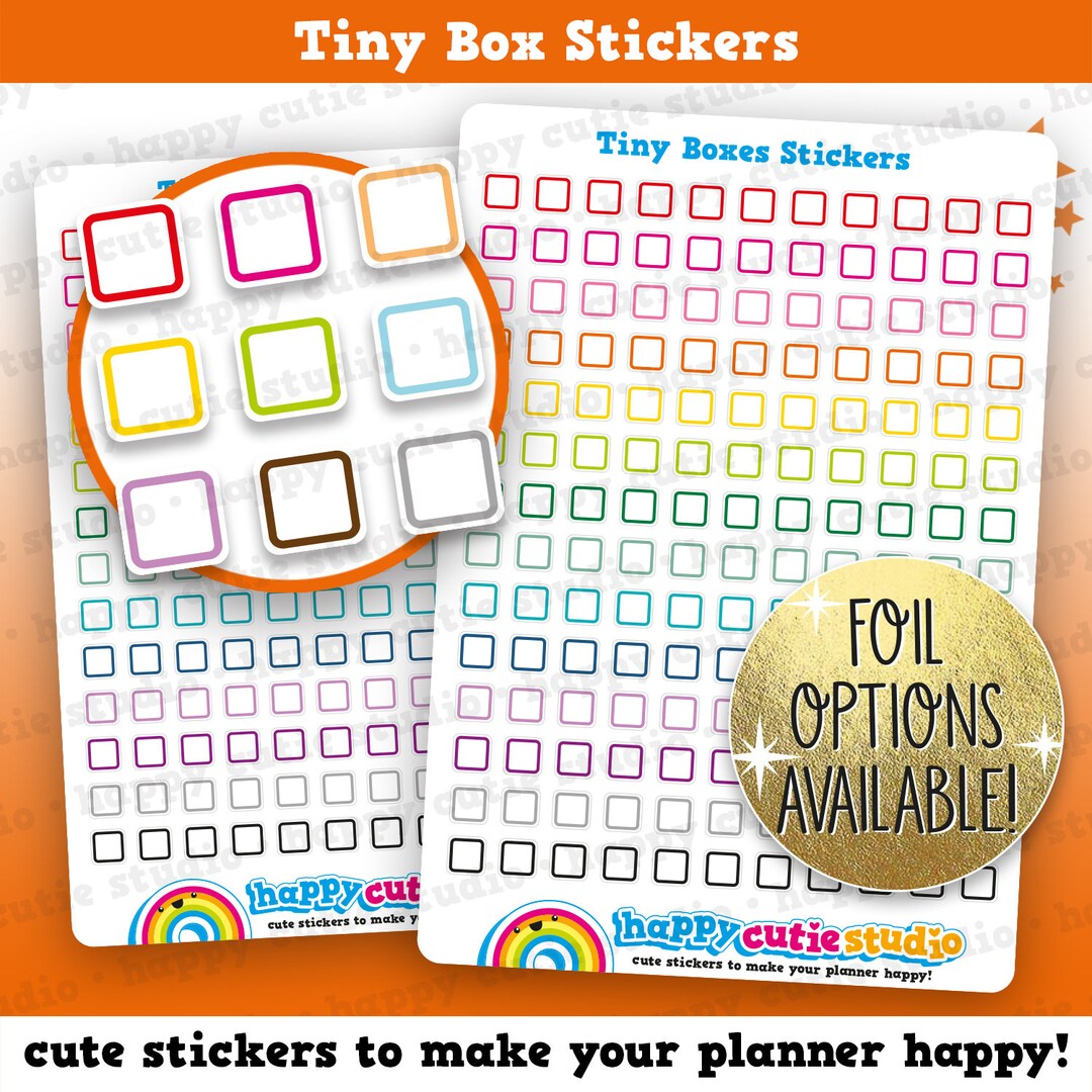 154 Cute Colourful Tiny Box/functional/practical Planner Stickers - Etsy