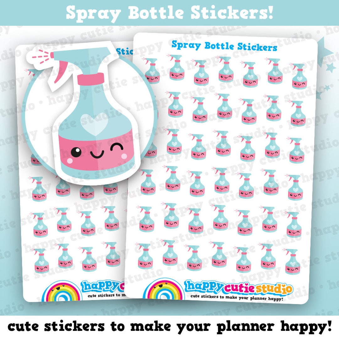 42 Cute Clean up / Chores / Spray Bottle Planner Stickers - Etsy