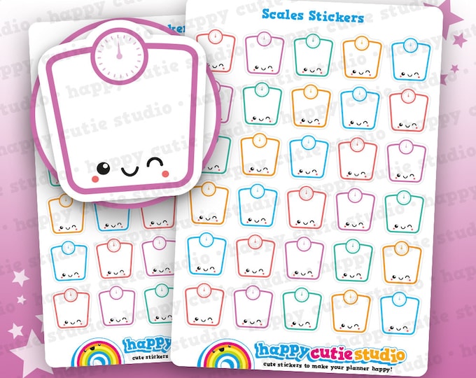 30 Cute Scales, Weight Tracker Planner Stickers - Etsy