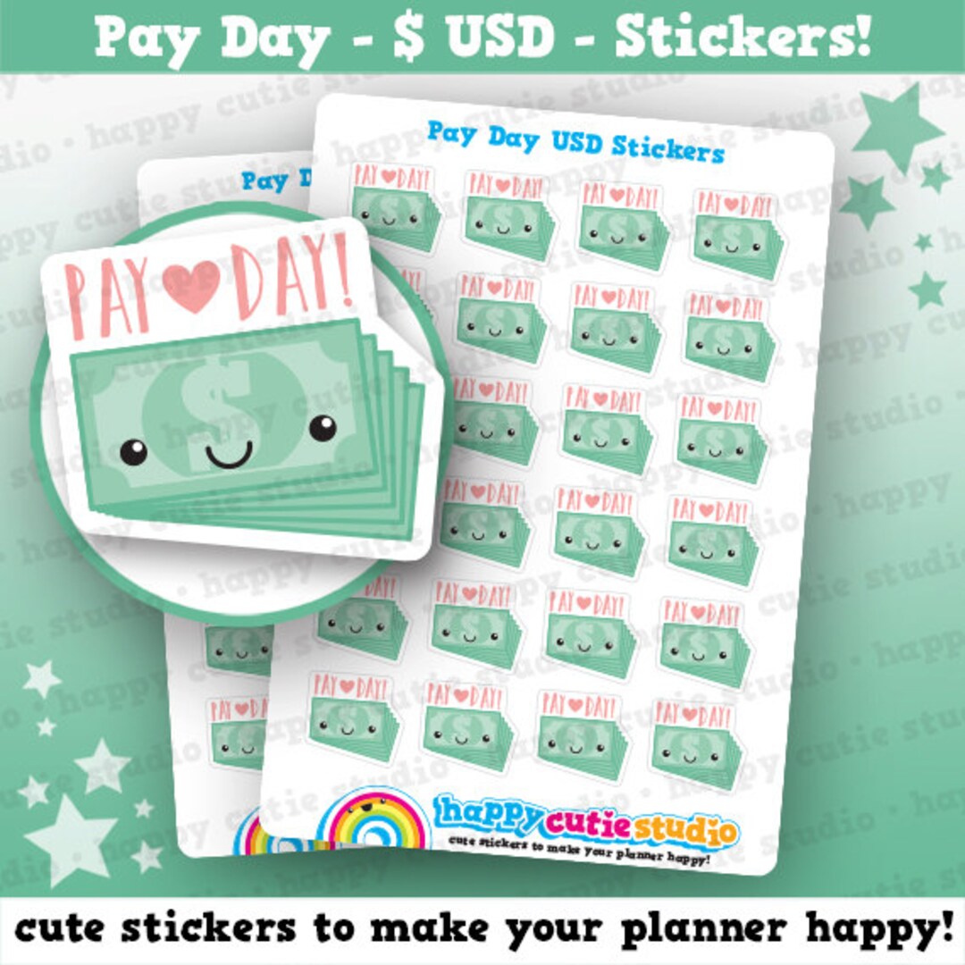 24 Cute Pay Day/payday USD Planner Stickers - Etsy