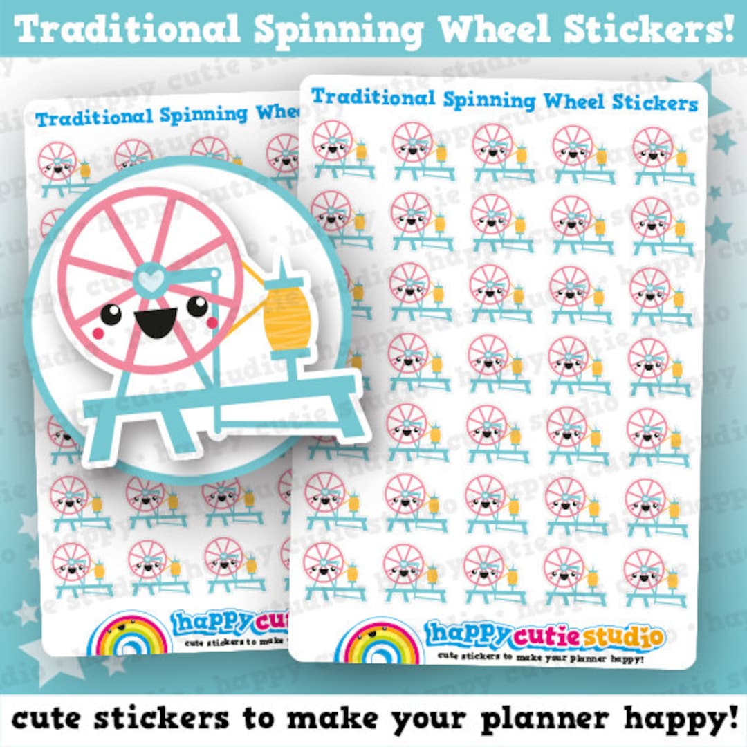 35 Cute Traditional Spinning Wheel Planner Stickers - Etsy