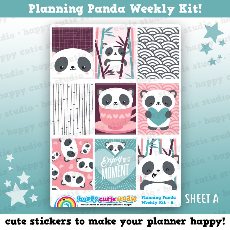 Planning Panda/cute Panda Bear/bamboo Weekly Kit Planner | Etsy