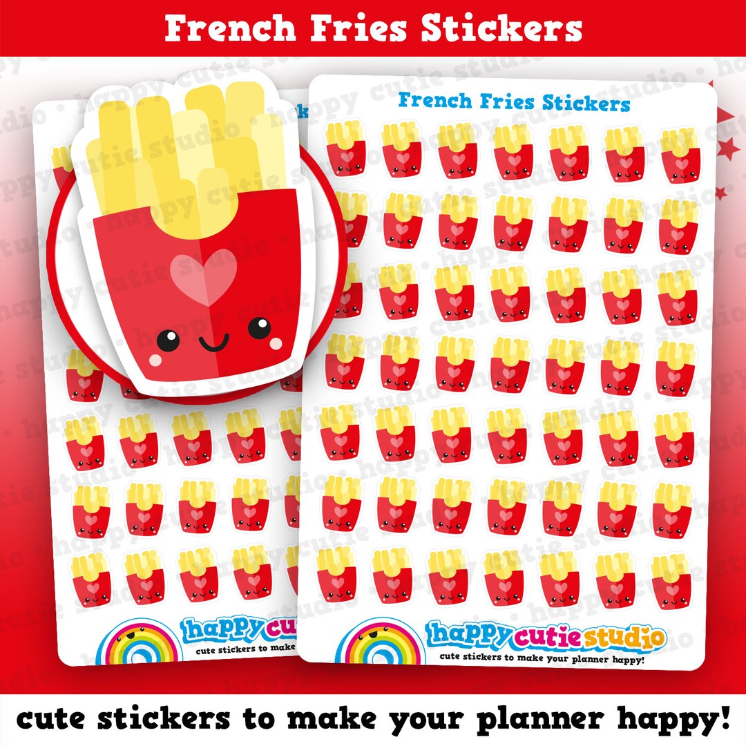 49 Cute French Fries/fast Food Planner Stickers - Etsy