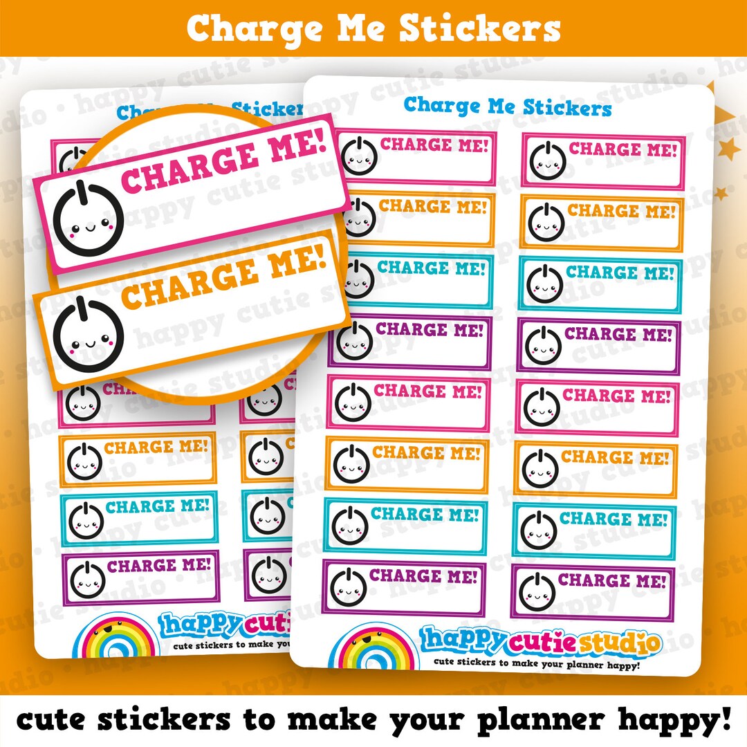 16 Cute Charge Me Tracker/habit Reminder Planner Stickers - Etsy