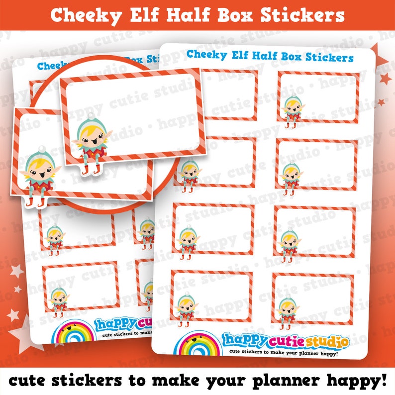 8 Cheeky Elf Half Box Girl Planner Stickers - Etsy