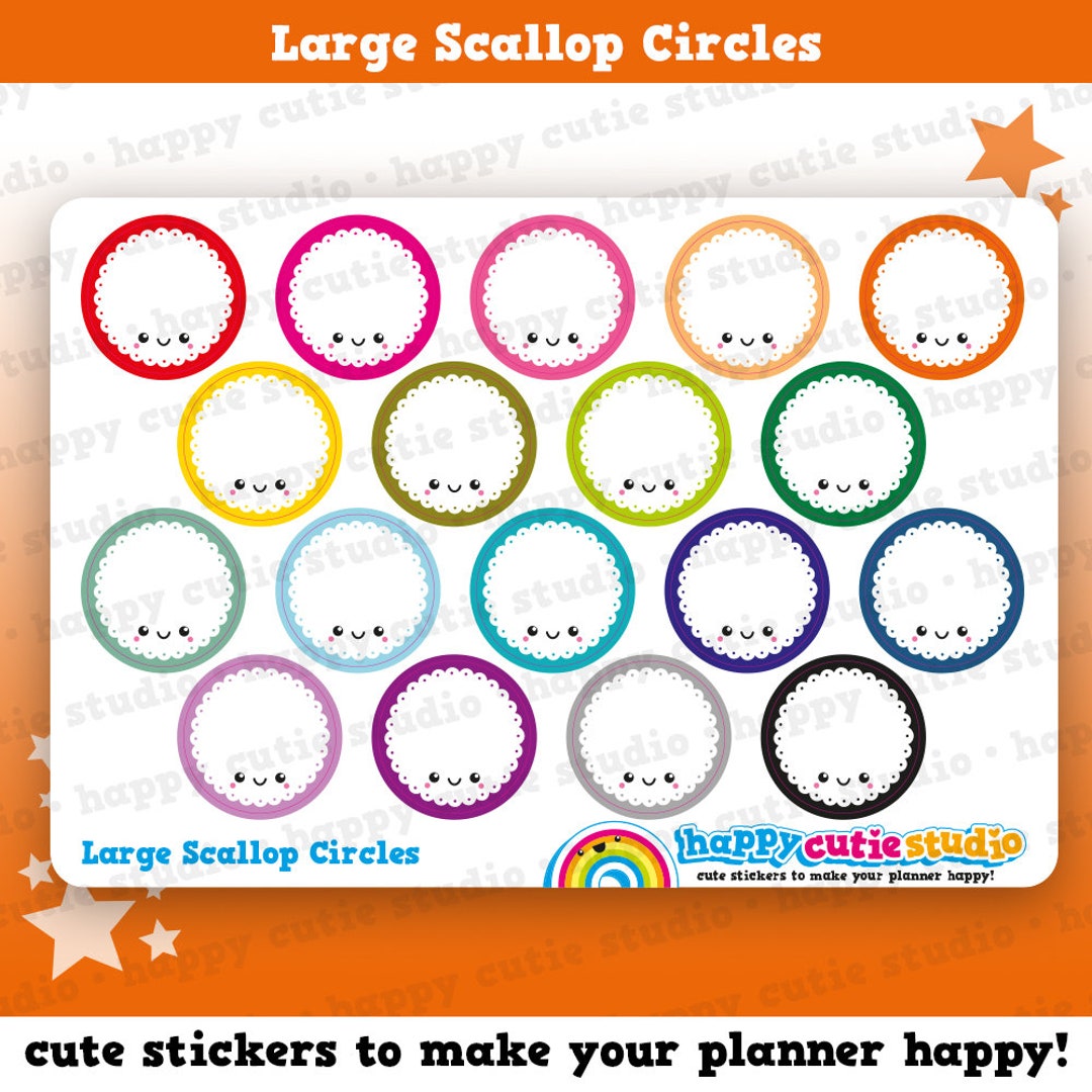 18 Happy Scalloped Circle/functional/practical Planner Stickers - Etsy