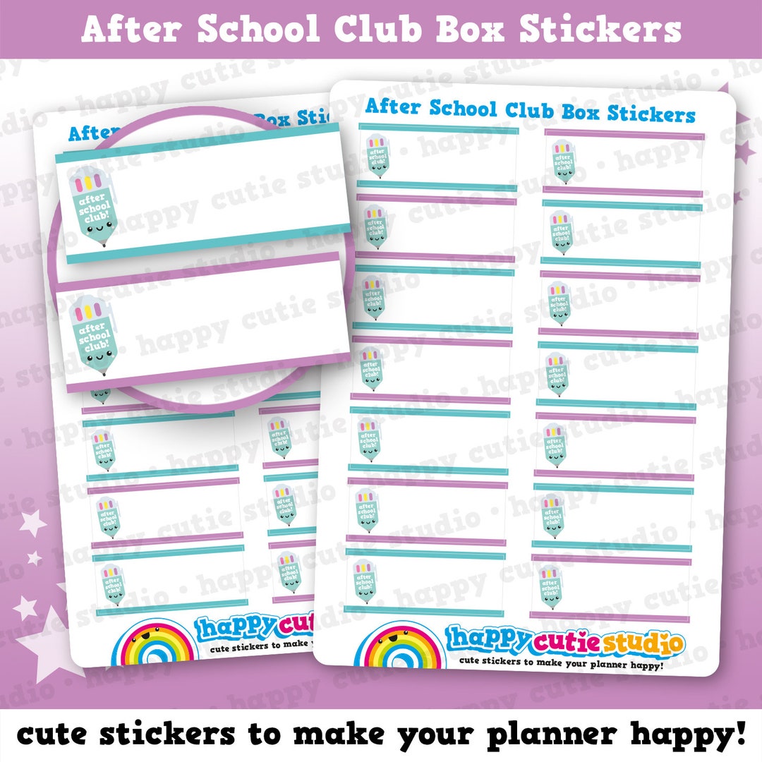 14 Cute After School Club Box Planner Stickers - Etsy