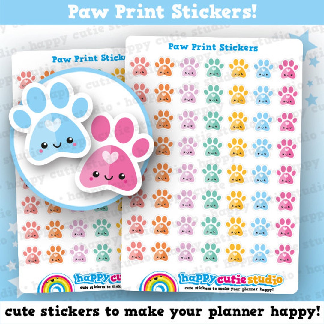 56 Cute Paw Print/cat/dog/animal/vet Stickers - Etsy