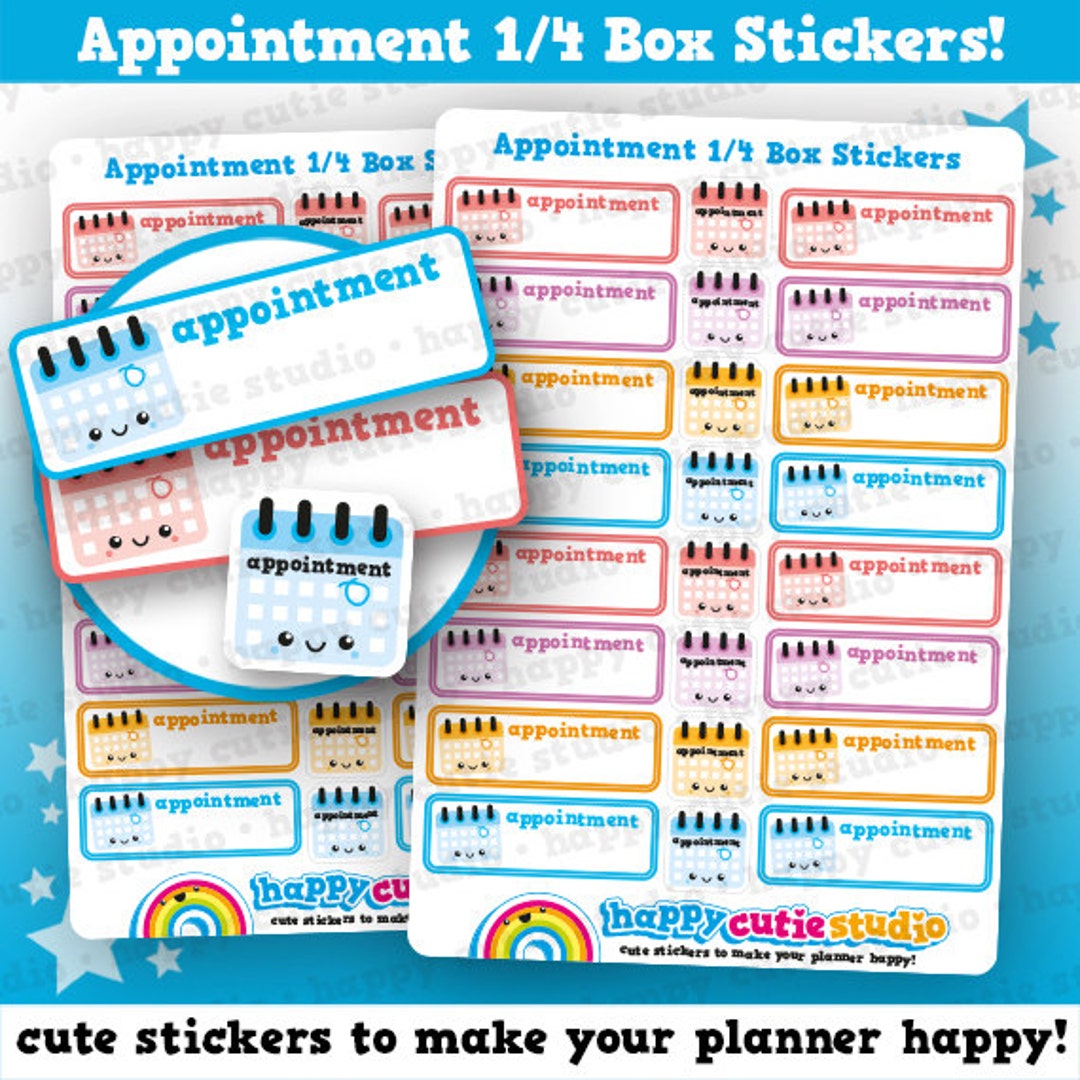 16 Cute Appointment Quarter Box Planner Stickers - Etsy