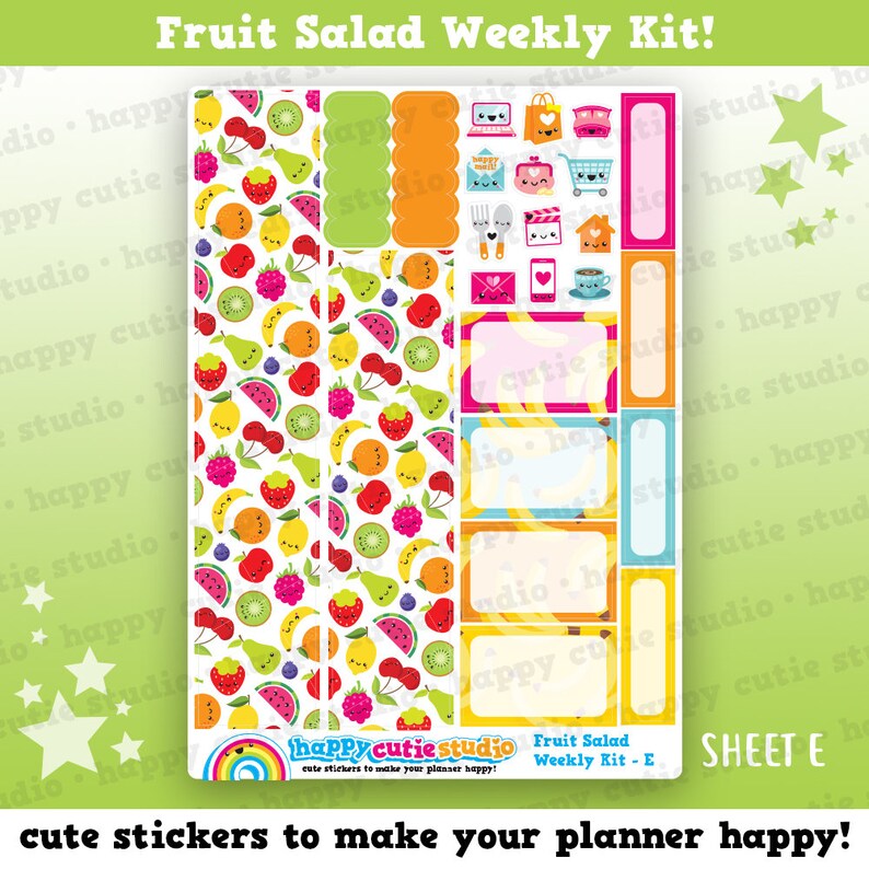Fruit Salad/cute Fruit/bananas/lemons/oranges Weekly Kit, Planner ...