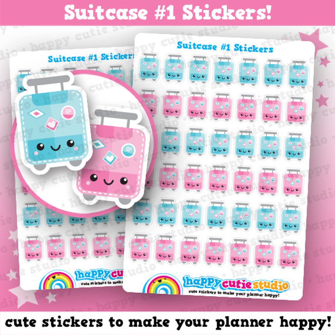 42 Cute Suitcase/lugggage/travel/vacation/holiday Planner Stickers - Etsy