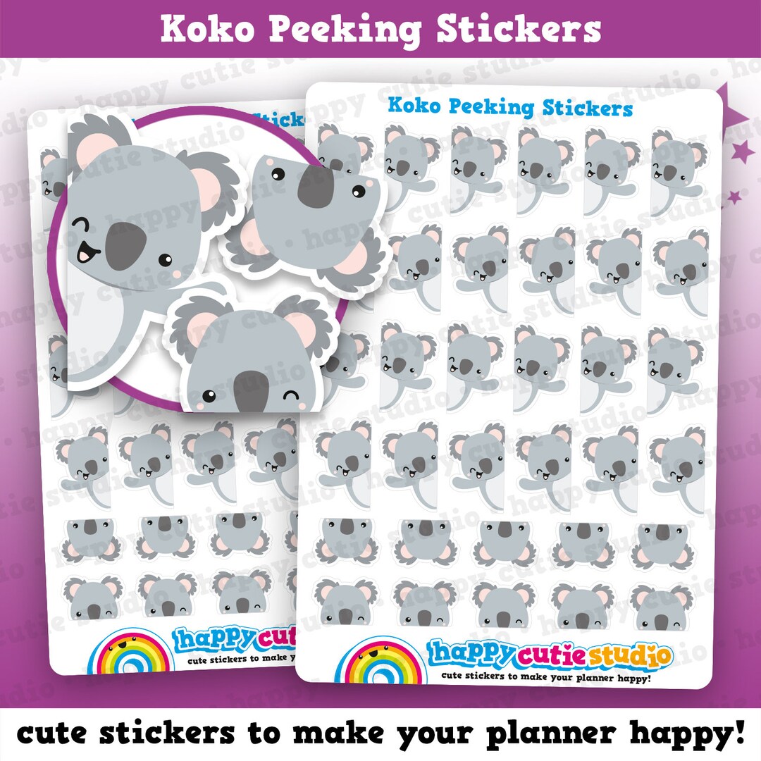 34 Cute Koko the Koala Peeking Planner Stickers - Etsy