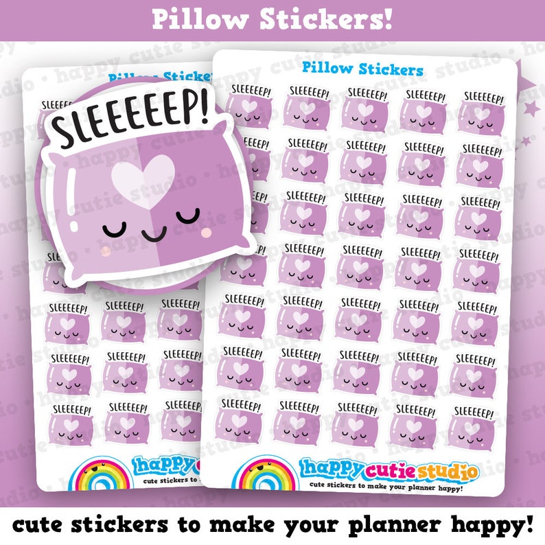35 Cute Pillow/sleep/tired Planner Stickers | Etsy UK