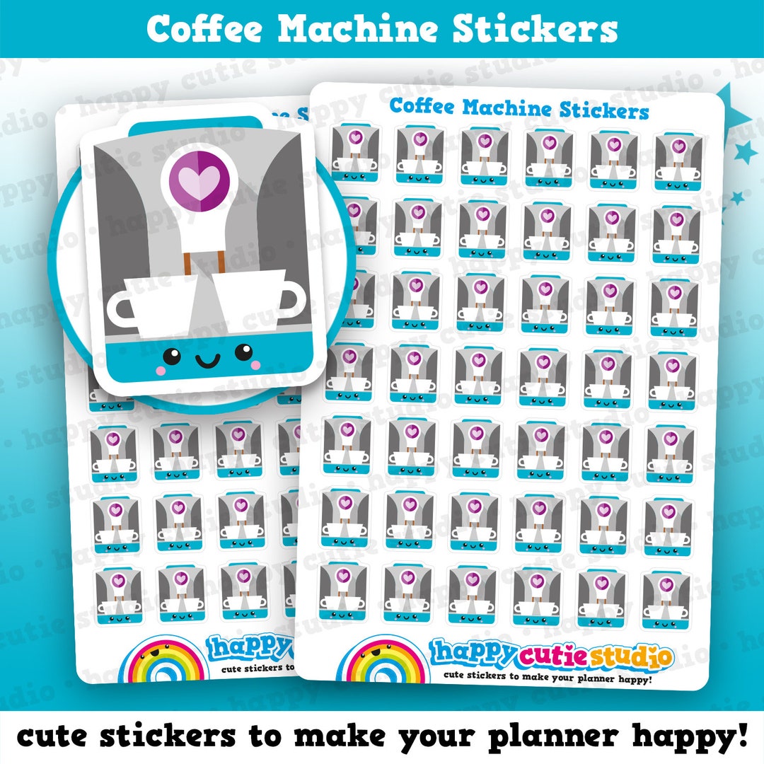 42 Cute Coffee Machine/espresso Maker Planner Stickers - Etsy