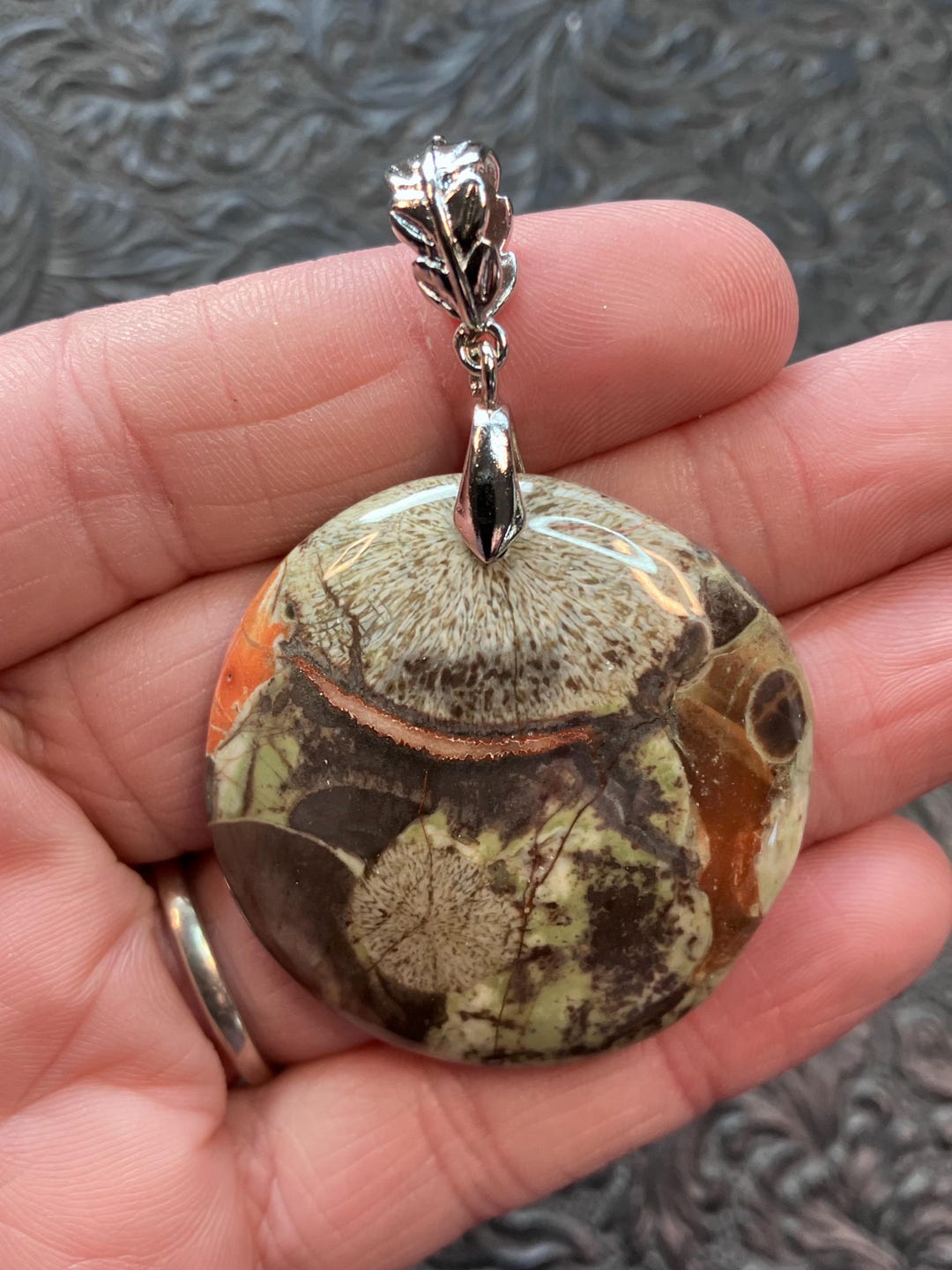 Money Agate Rainforest Rhyolite Jasper Pendant Money Agate Stone ...