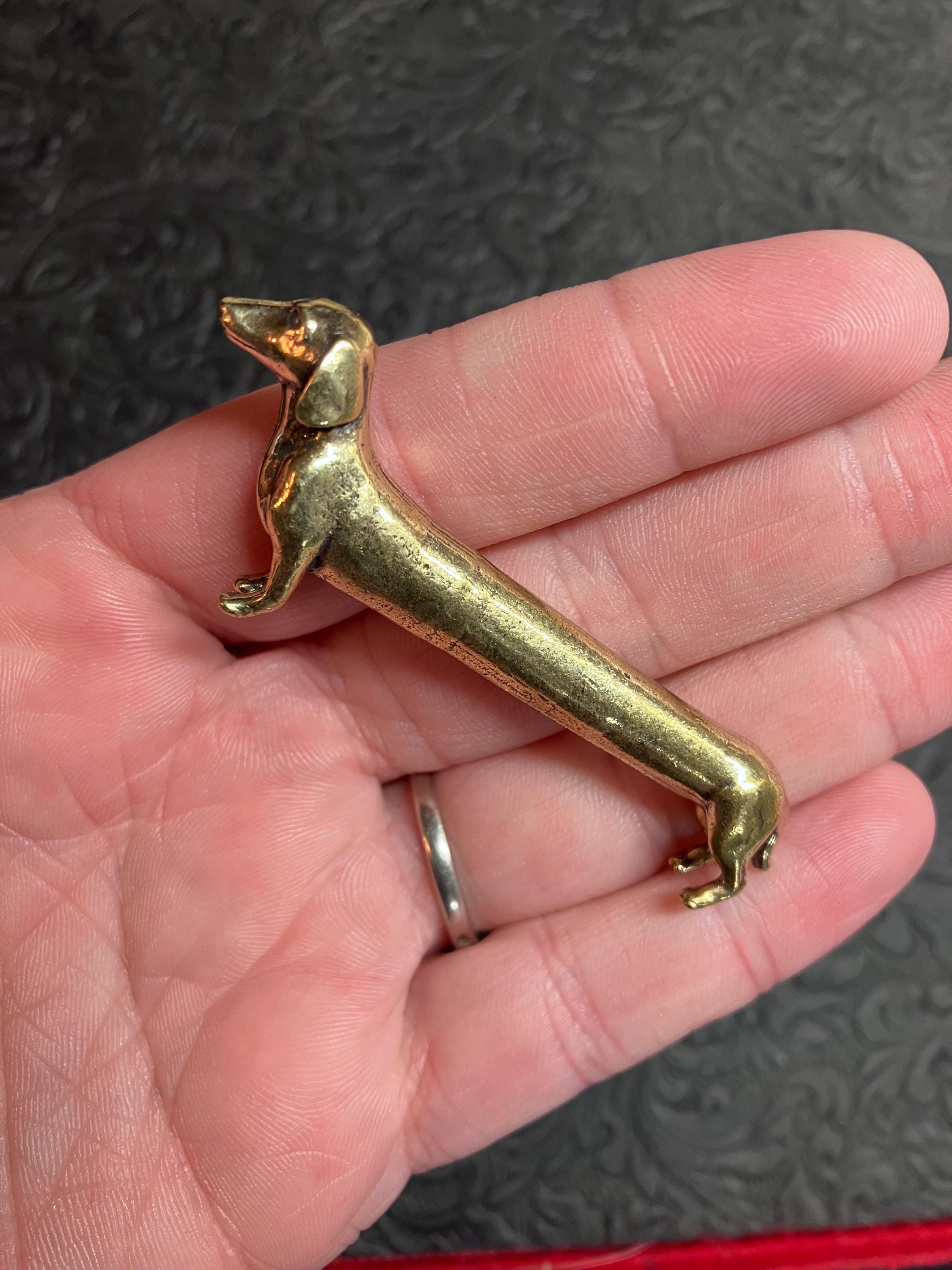 Miniature Brass Extra Long Dachshund Doxie Dackel Teckel Wiener Dog ...