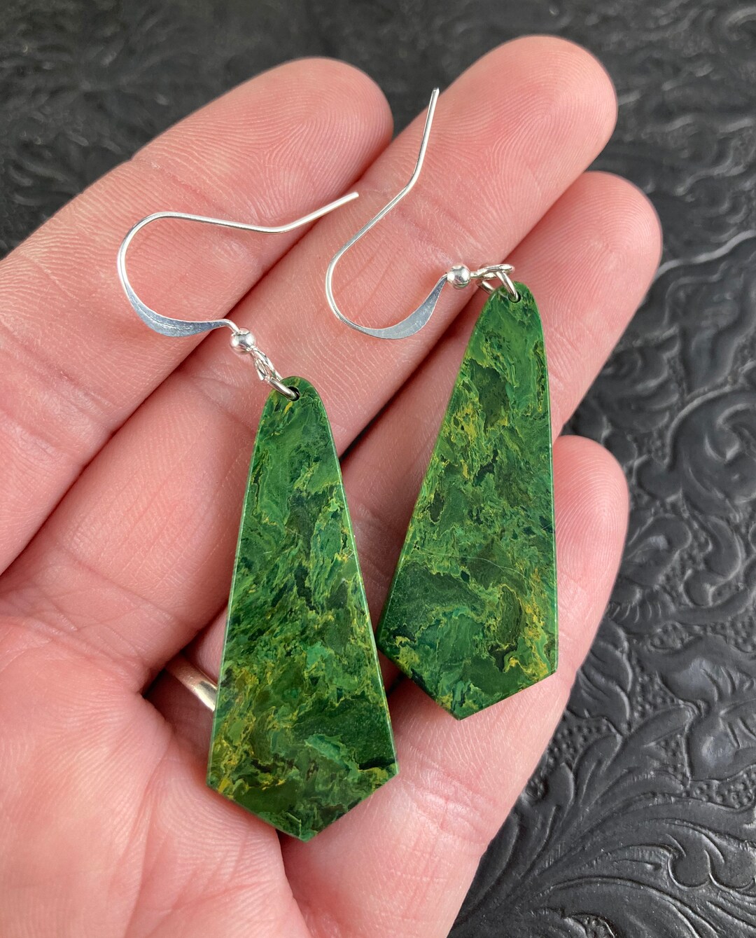 Green African Jade Zimbabwean Verdite Stone Jewelry Earrings - Etsy