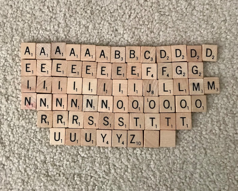 Vintage Scrabble Wood Tiles Letters 68 Game Pieces - Etsy