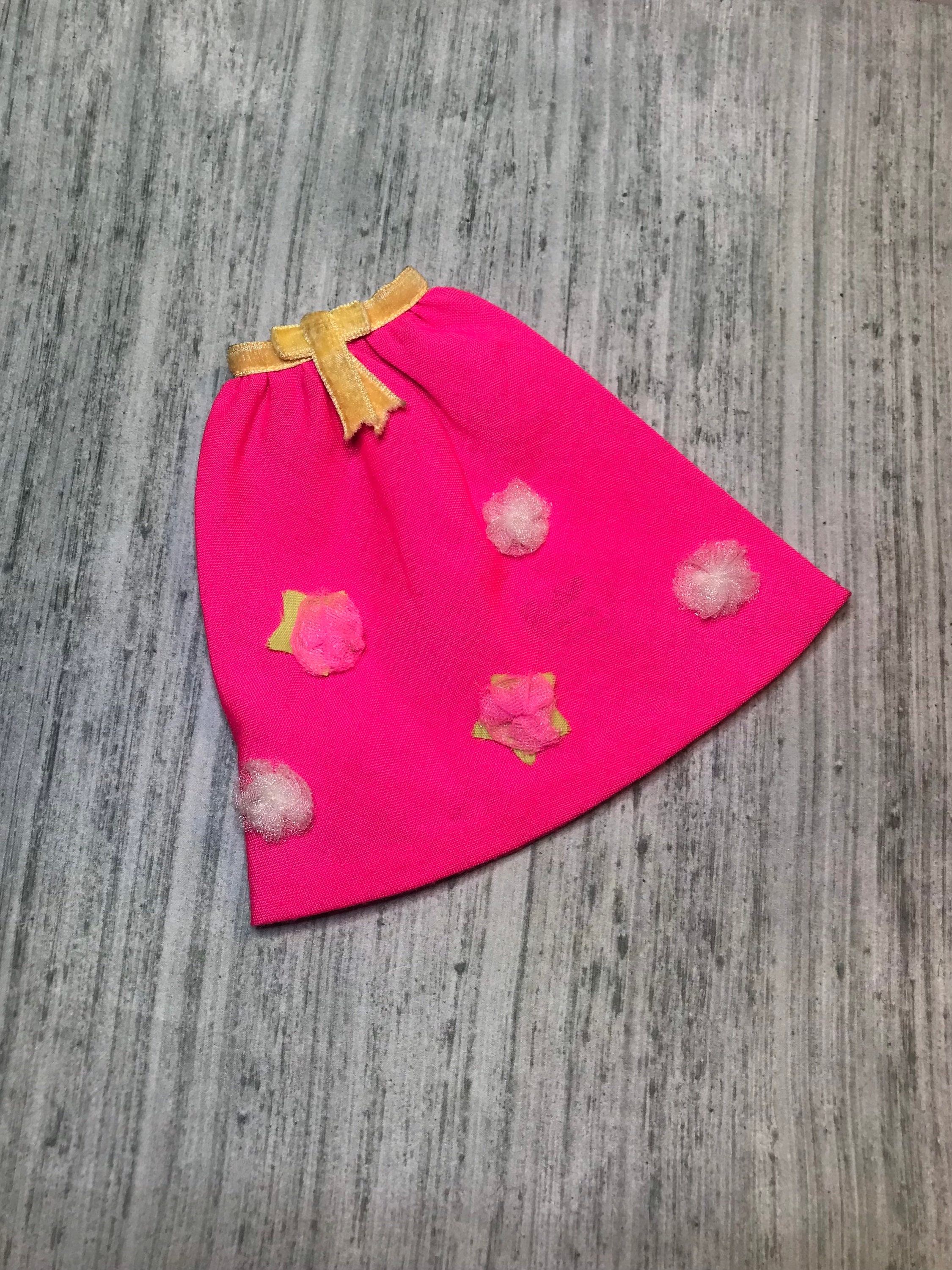 Vintage Barbie 1969 Hot Pink Make Mine Midi 1861 Blouse Skirt & Shoes ...