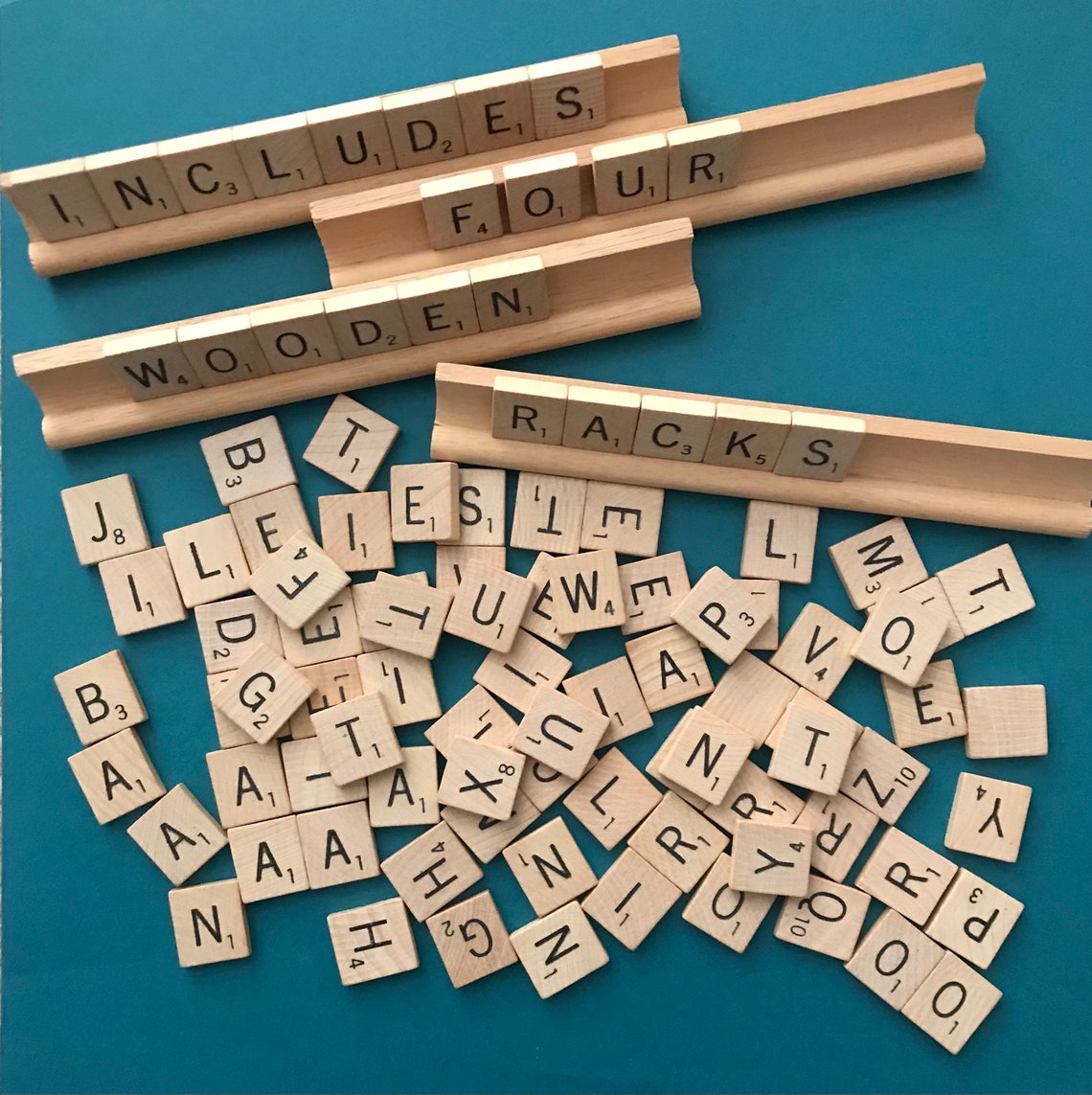 Vintage Scrabble Wood Tiles and Racks Complete Set of Game Pieces - Etsy