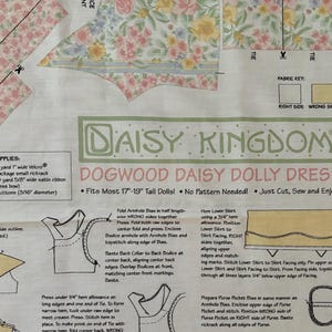 Daisy Kingdom Fabric Panel Dogwood Daisy Dolly Dress Fits 17-19 Inch ...