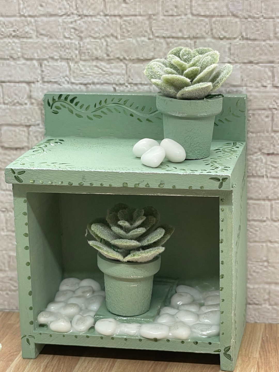 Green Thumb Garden Table Miniature Table Succulent Mini Table Hand ...
