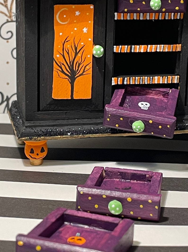 Miniature Witches Furniture Set Halloween Miniature Haunted Etsy