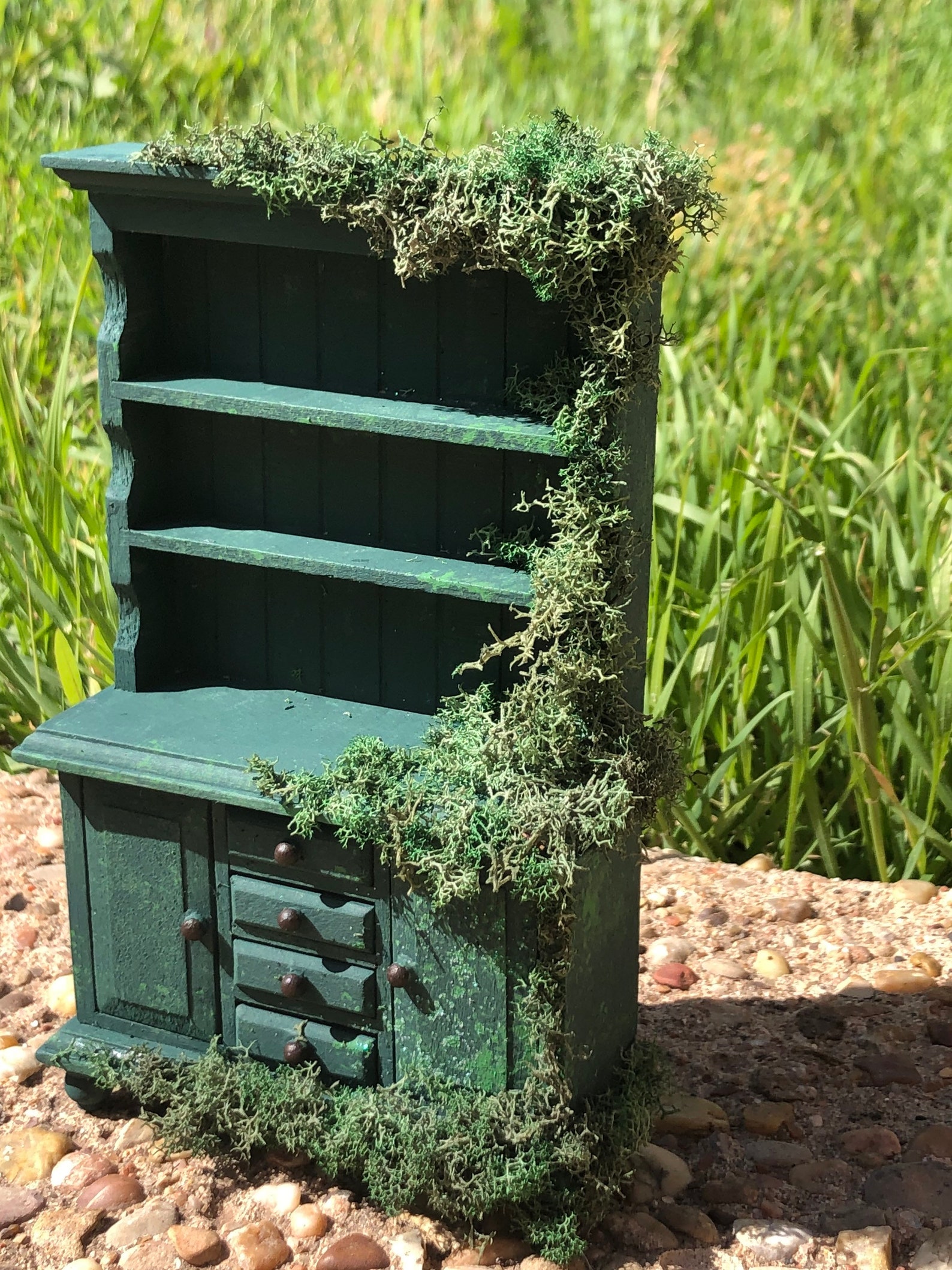 Mossy Miniature Witch Cabinet, Fairy Shelf, Witch Miniature, Fairy ...