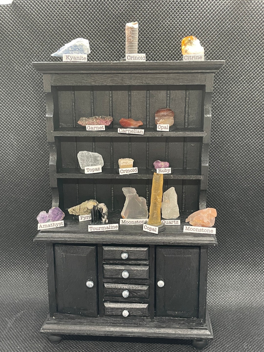 The Gemstone Specimen Collector Hutch Miniature Scene Furniture Cabinet ...