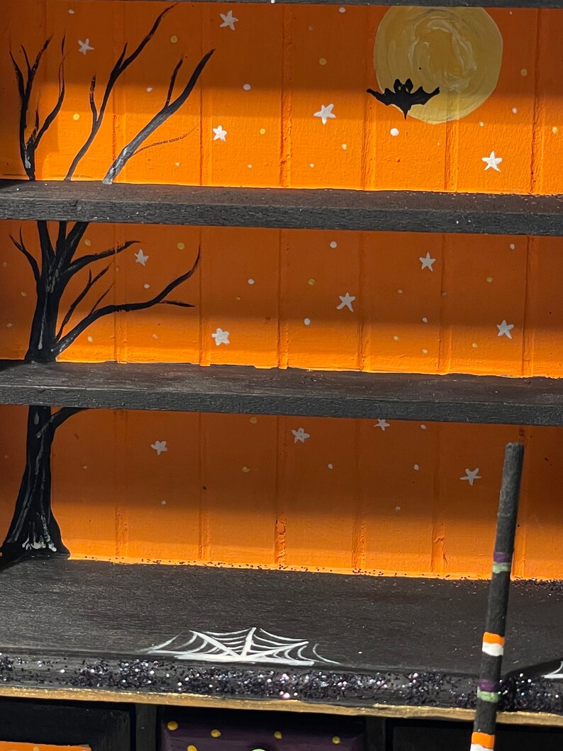 Miniature Witches Furniture Set Halloween Miniature Haunted Etsy