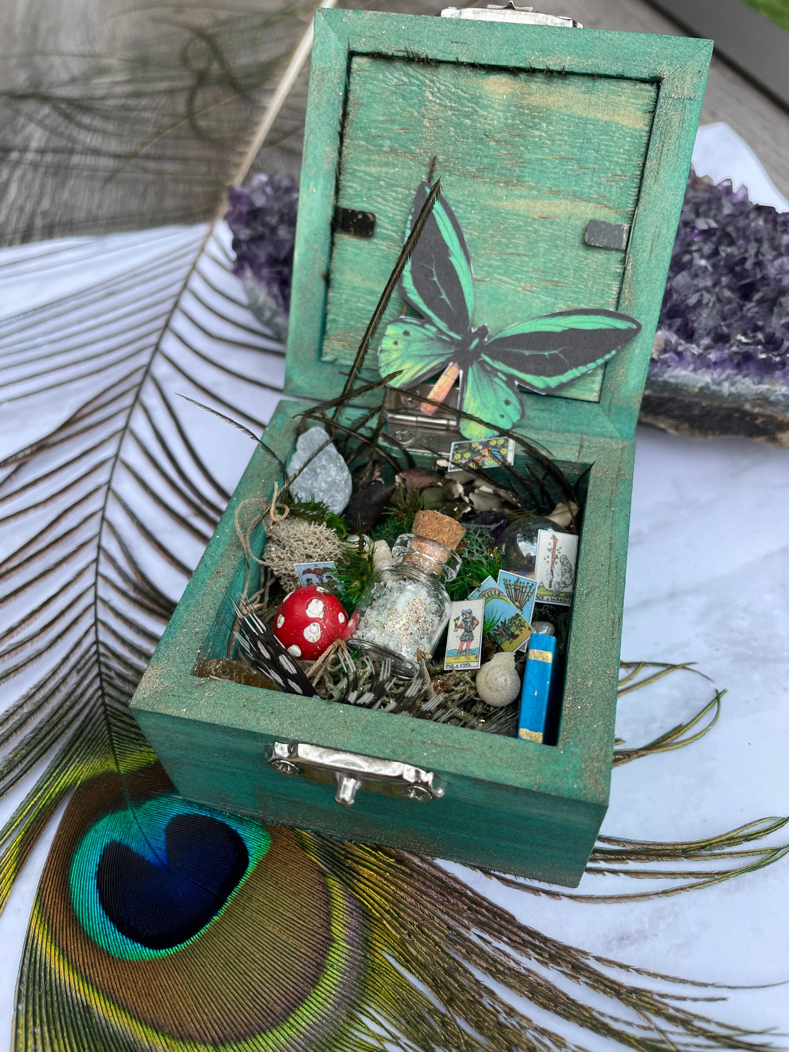 Fairy box fae gift fairy jewelry box fairy miniatures moss | Etsy