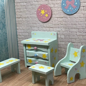 Miniature Dollhouse Childrens Room Furniture Set 80’s Inspired ...