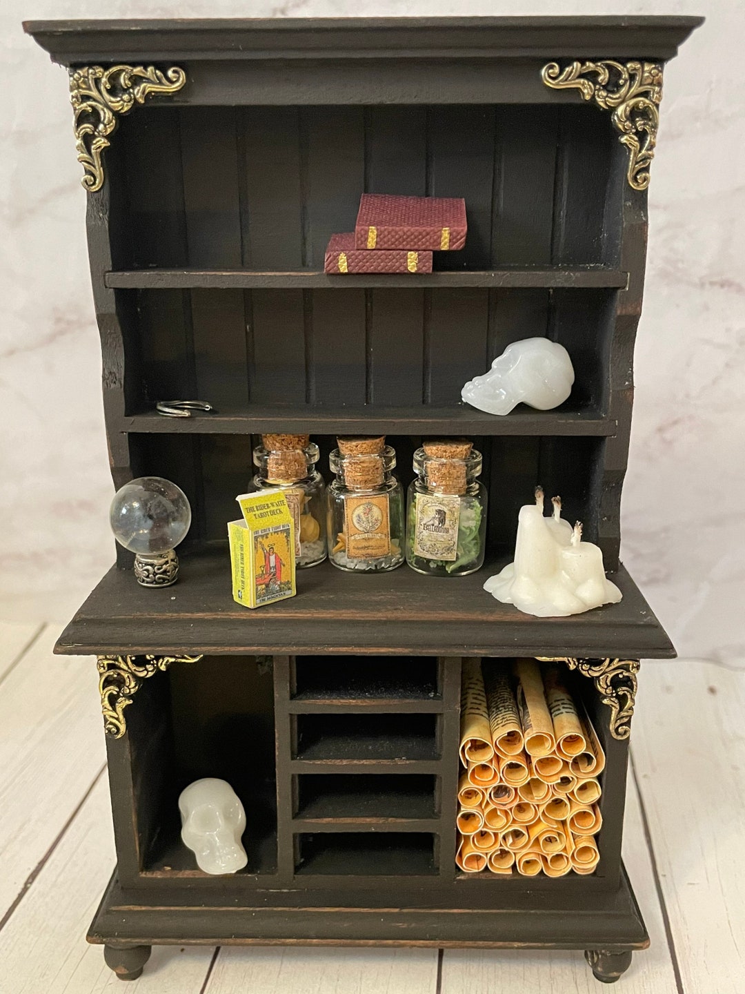 The Witches Hutch Miniature Scene Furniture Cabinet 1:12 Scale ...