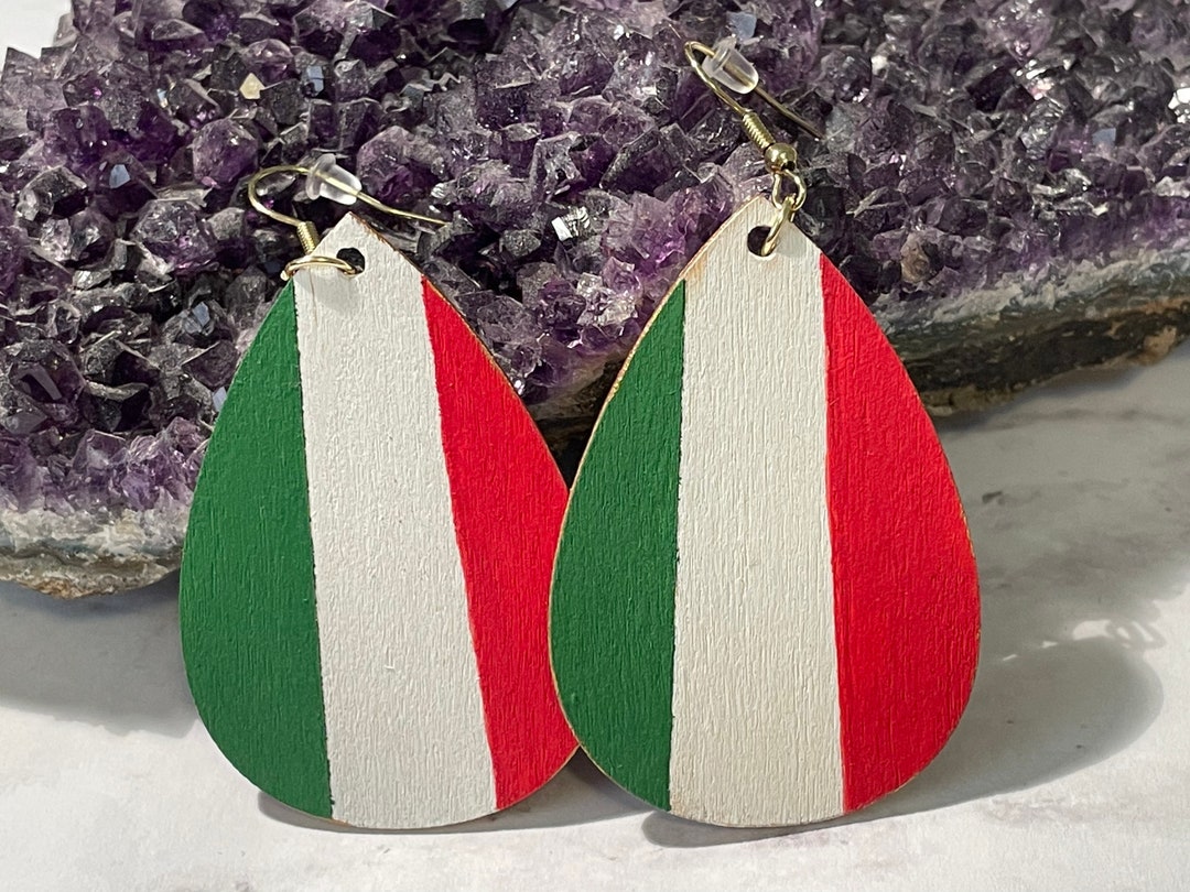 Italian Flag Earrings - Etsy