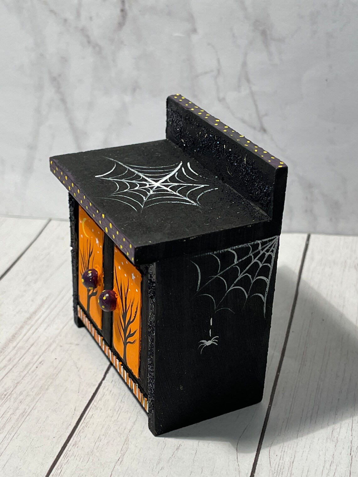 Miniature Cobweb Chest Cabinet Spooky Miniature Halloween Decorations ...