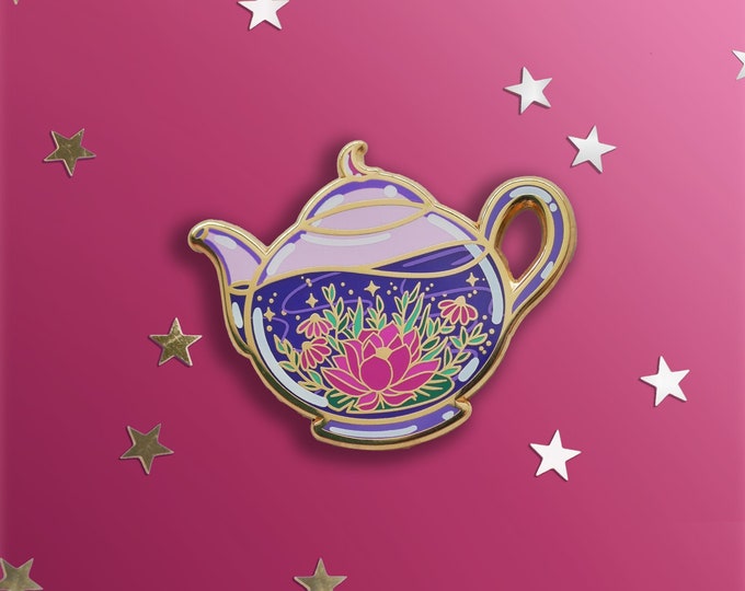 Enchanted Teapot Pin - Purple - Etsy