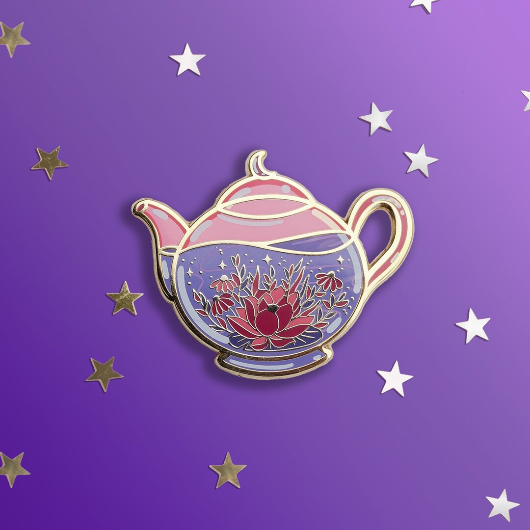 Enchanted Teapot Pin - Pink - Etsy