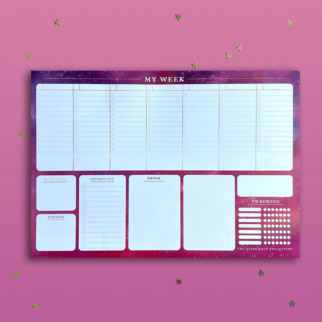 Desktop Weekly Planner Notepad - Etsy
