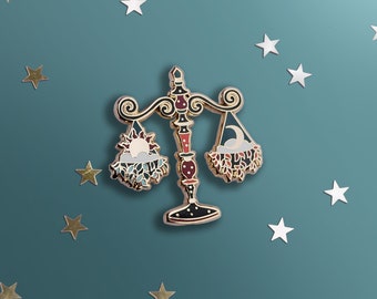 Libra Zodiac Enamel Pin - Etsy