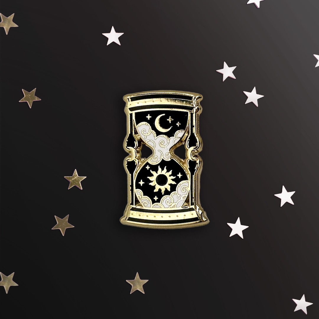 Hourglass Enamel Pin - Black - Etsy