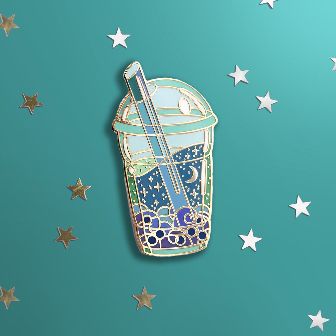 Cosmic Bubble Tea Pin Blue - Etsy