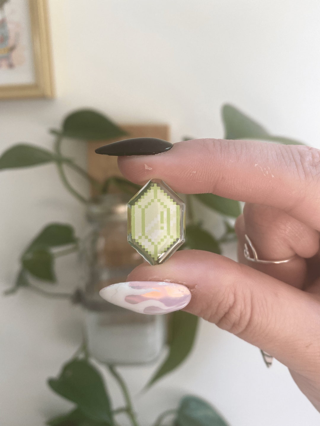 Rupee Pixel Acrylic Pin - Etsy