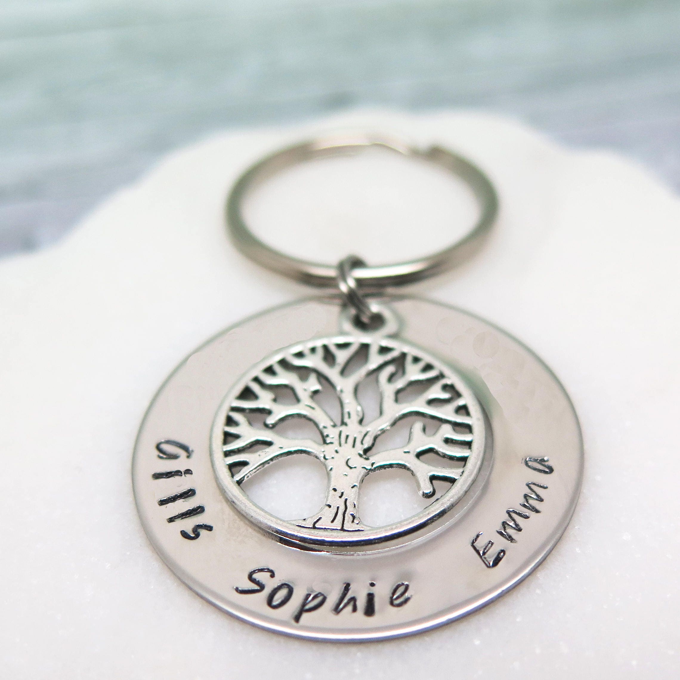 Tree Keychain Personalized Keyring Family Tree Custom - Etsy UK