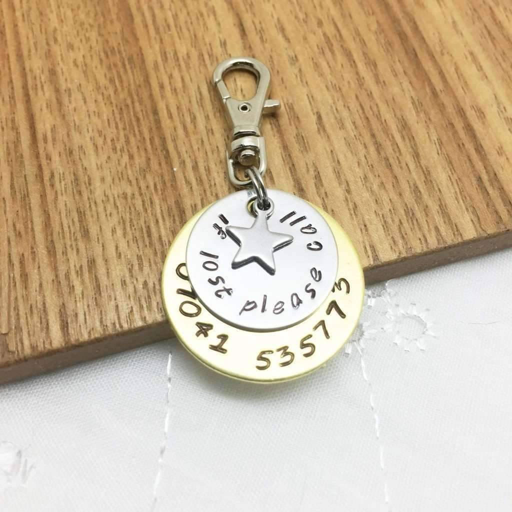 ID Tag Child Phone Number Child Safety Hand Stamped | Etsy