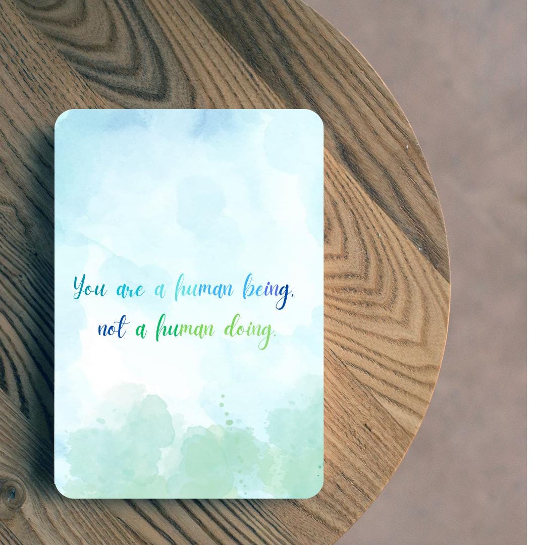 Watercolor Journal, Human Being Not Human Doing, Mental Health Gift ...
